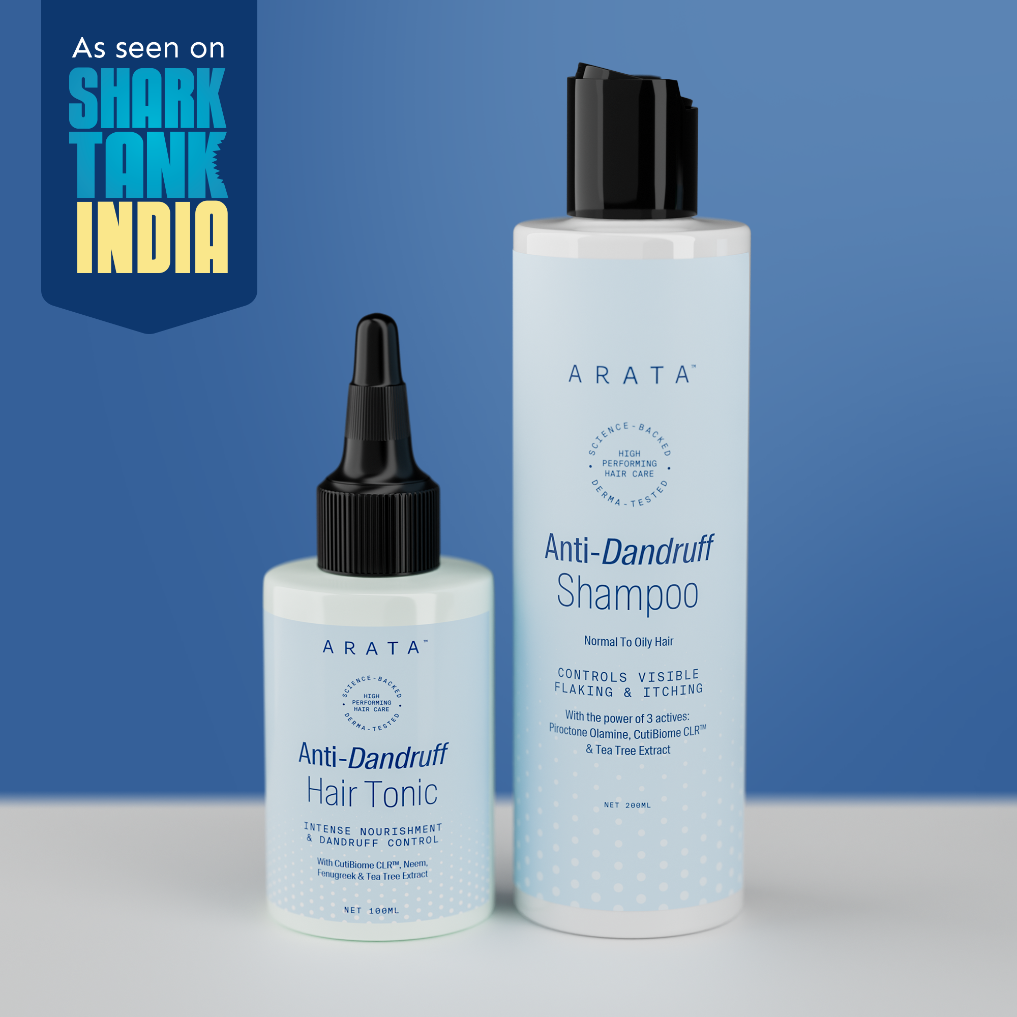 Arata Anti-Dandruff Shampoo, Tonic Combo | Piroctone Olamine & Glycoli