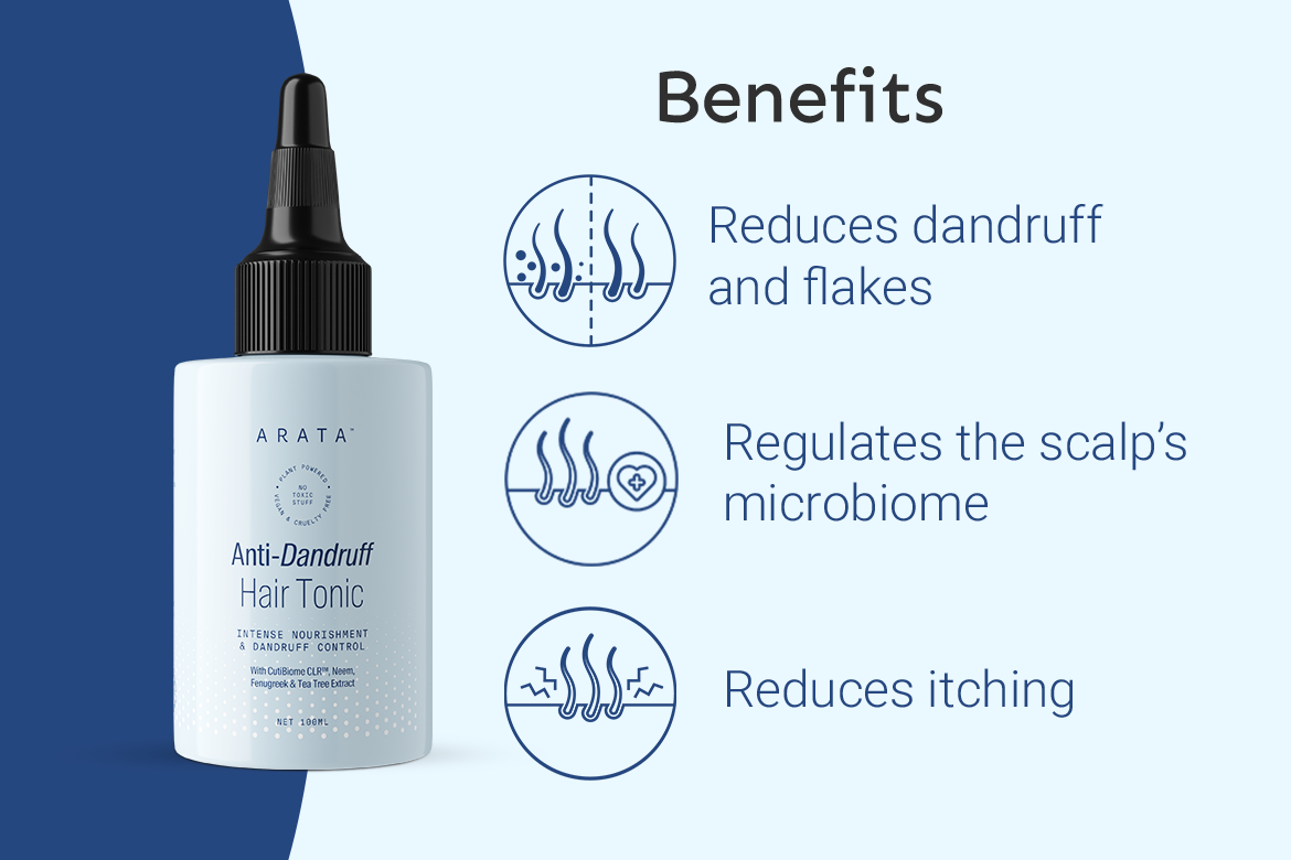 Arata Anti-Dandruff Serum (Tonic) for Women and Men | With Glycolic Ac