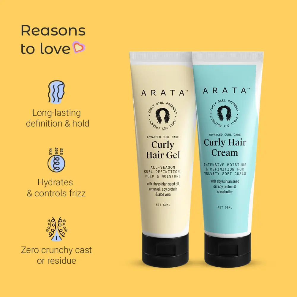 Curl Styling Combo (Mini) | Curly Hair Gel + Curly Hair Cream – Arata