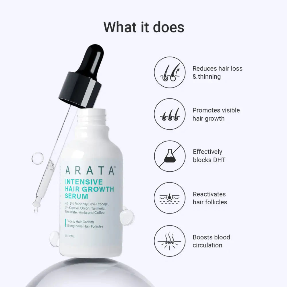 Intensive Hair Growth Serum for Fuller, Denser, Thicker Hair Growth – Arata